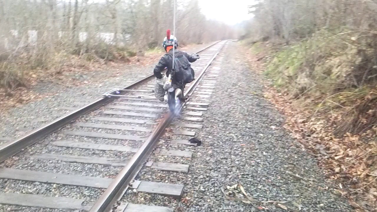 Rail bike foot scooter - YouTube