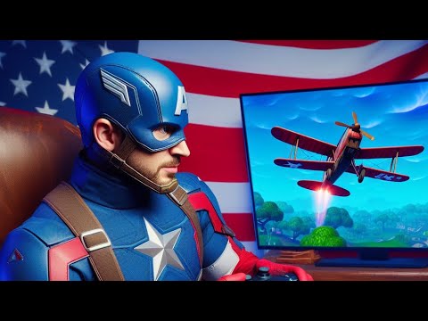 Flying and Fighting with Captain America Suit in Fortnite | Amazing ...