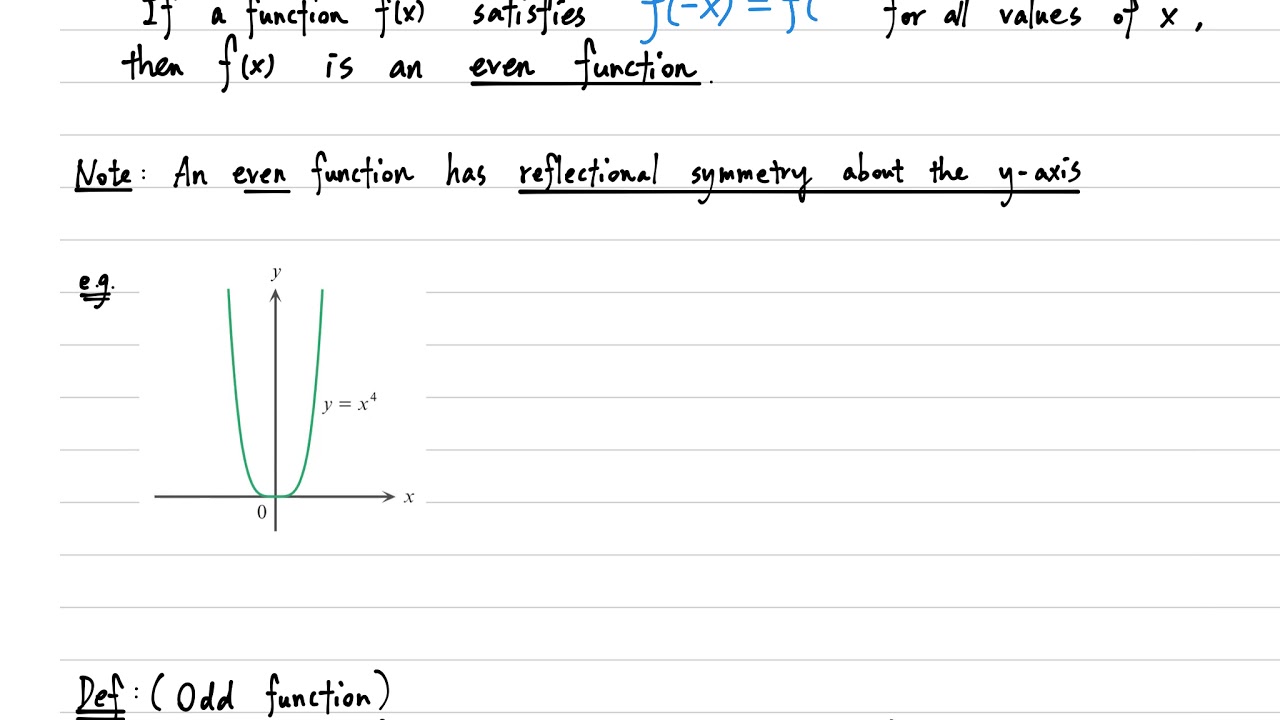 M2 DSE - Application of Differentiation - Even Function - YouTube