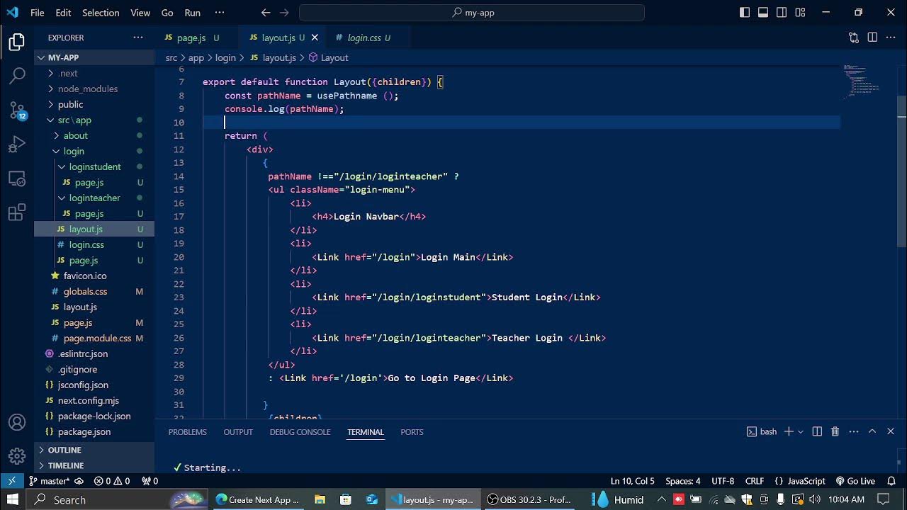 Nextjs Tutorial Conditional Layout - YouTube