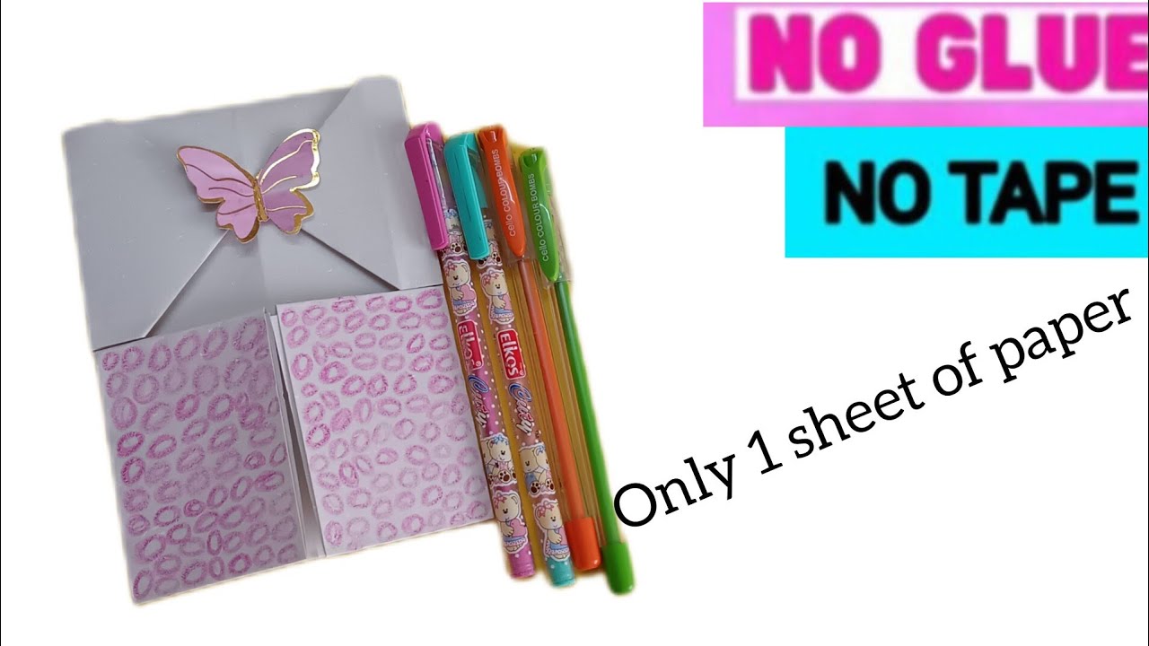 No glue No tape Paper Crafts || ORIGAMI || School supplies with paper ...