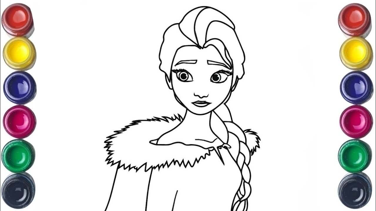 Cute Elsa Frozen Drawing For Kids, Easy Drawing For Kids | Let's Draw ...