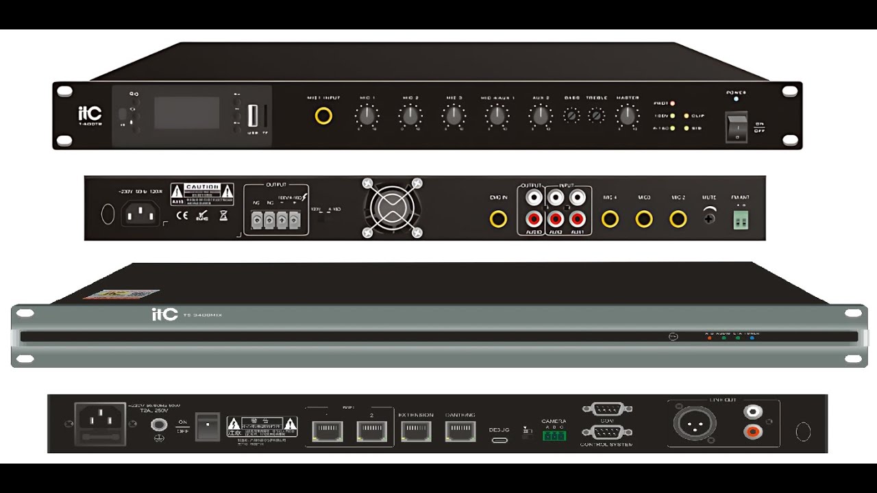 ITC Digital Mixer Amplifier T 120DTB Connectivity with Audio Processor ...