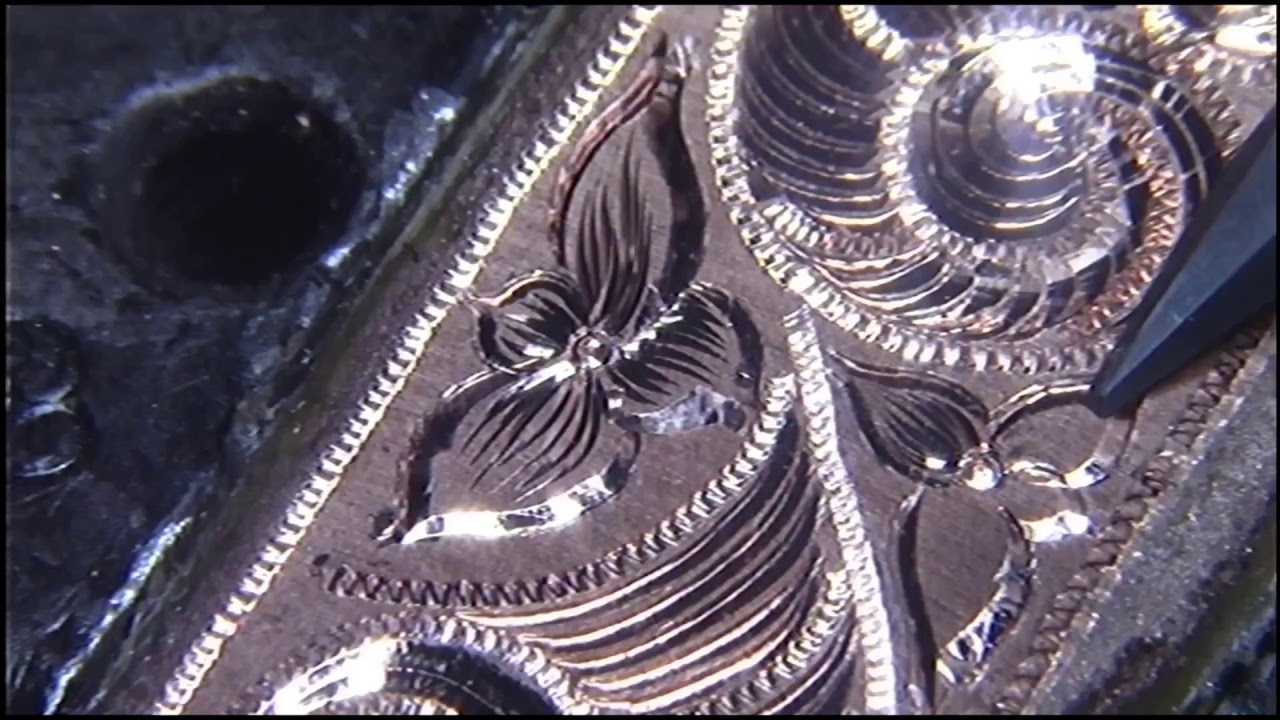 Hand engraving Western scrolls and flowers. bright cuts and shading ...