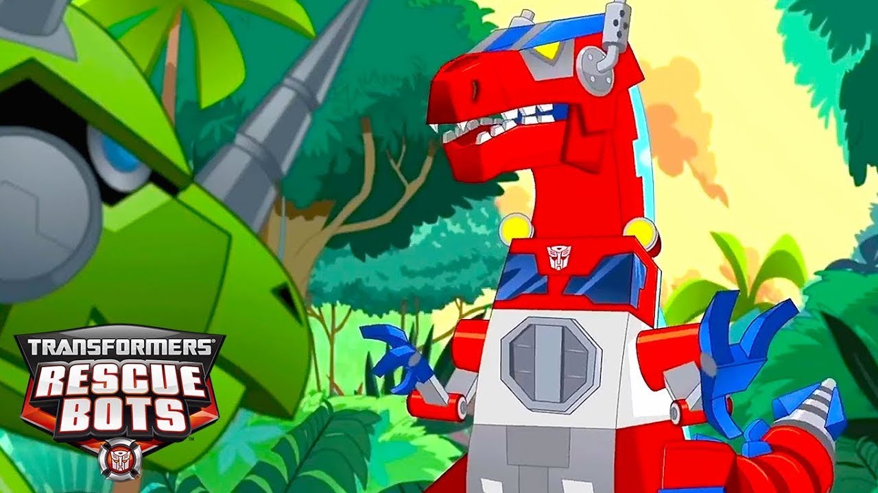 Optimus Prime's Dino Mode! 🦖 | Transformers: Rescue Bots | Kids Cartoon ...