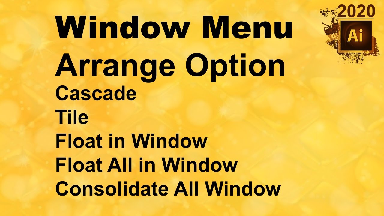 Adobe illustrator class 174 window menu arrange option Urdu/Hindi - YouTube