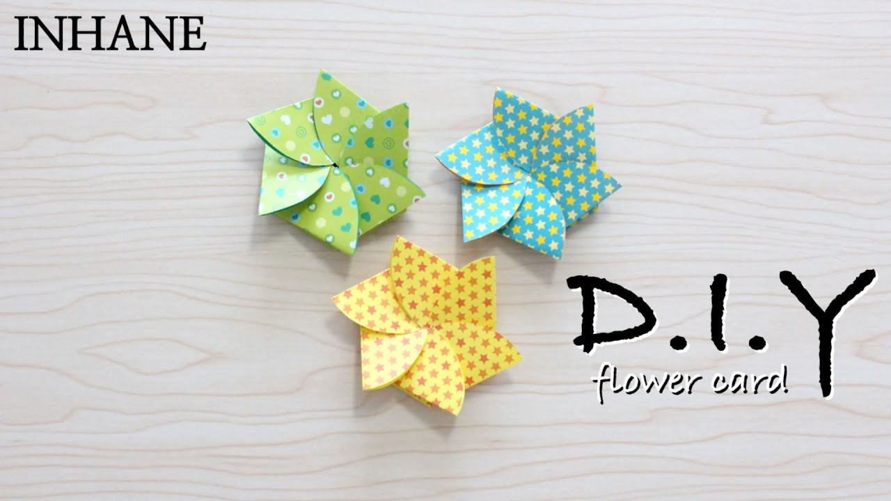 Folding flower card tutorial steps - YouTube