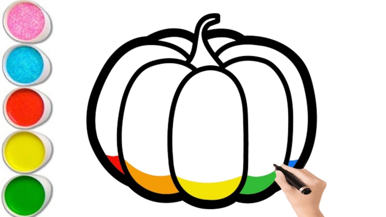 Pumpkin Drawing, Painting & Coloring for Kids, Toddlers - YouTube