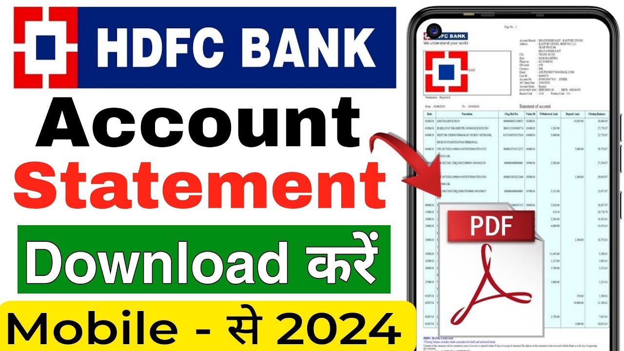 How to Download HDFC Bank Account Statement | HDFC Bank Statement PDF ...