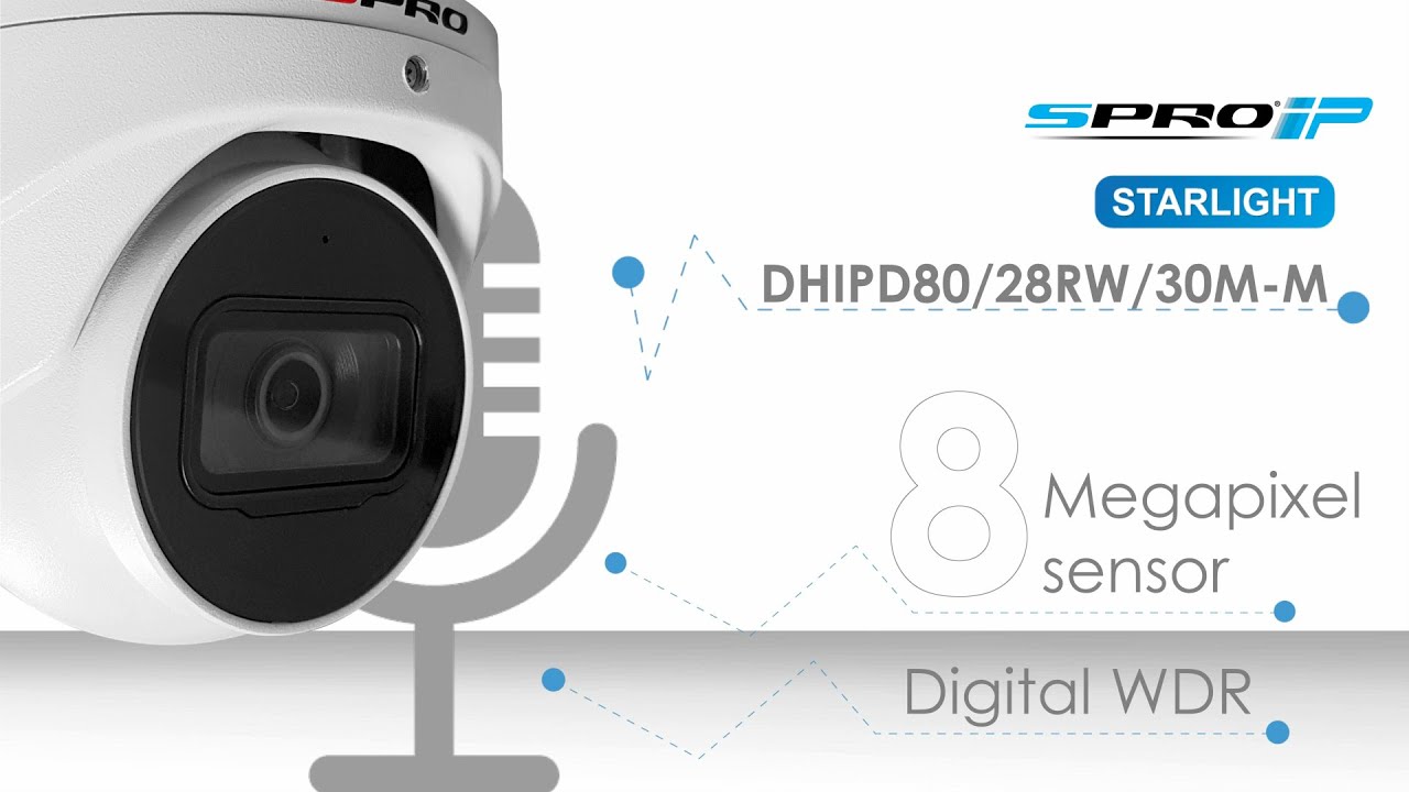 SPRO CCTV - 4K (8MP) IP Turret Camera (DHIPD80/28RW/30M-M) - YouTube