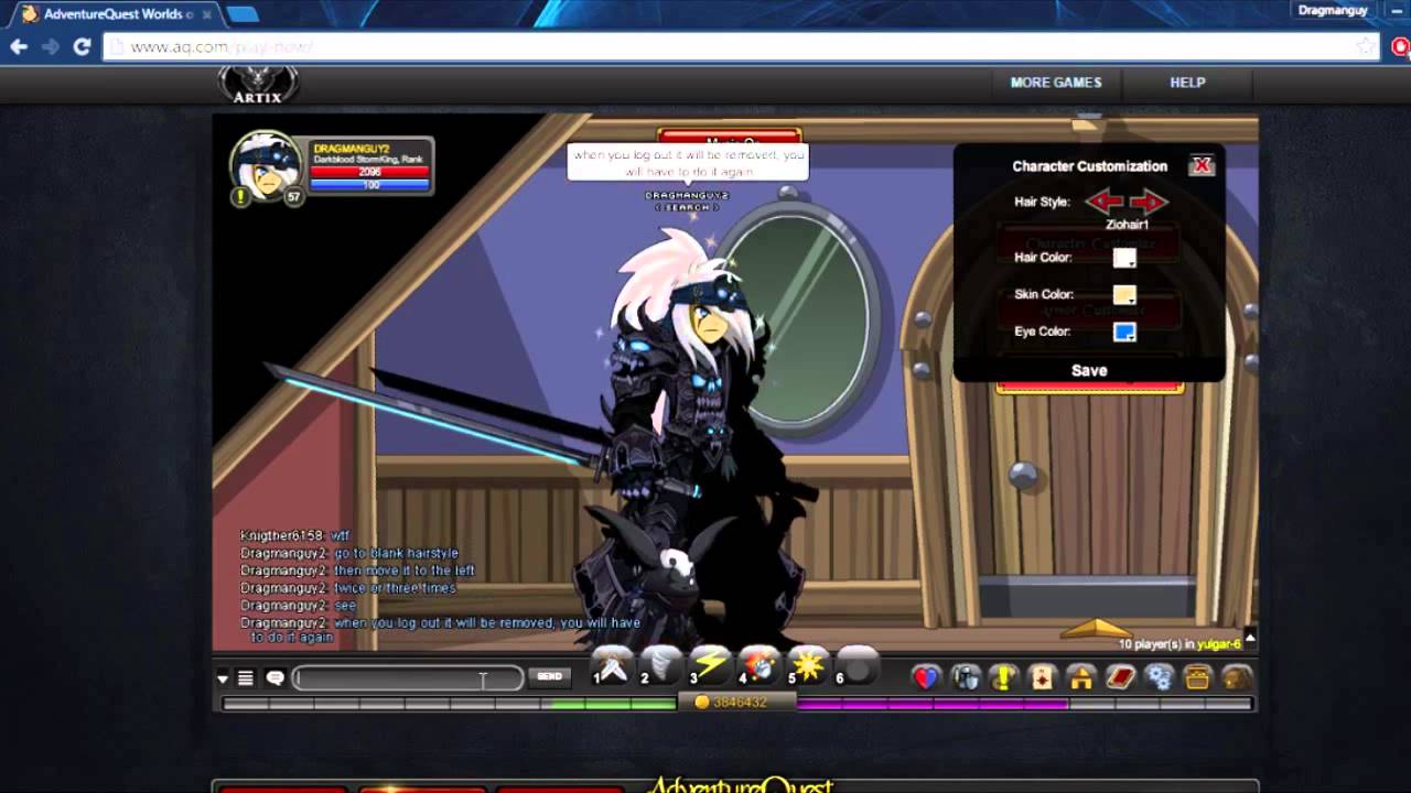 How to have helm and hair showing at the same time [AQW] - YouTube