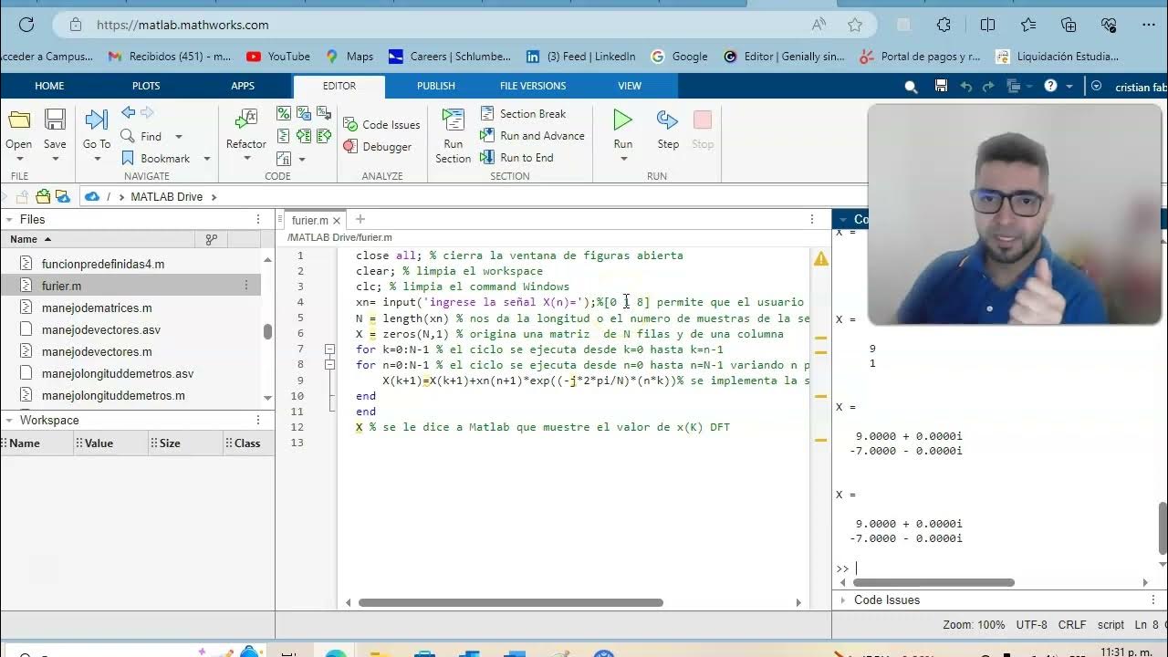 algoritmo de la transformada discreta de Fourier para tres muestras - YouTube