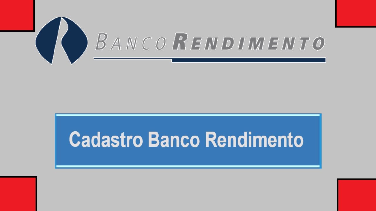 CADASTRO DO BANCO RENDIMENTO - YouTube
