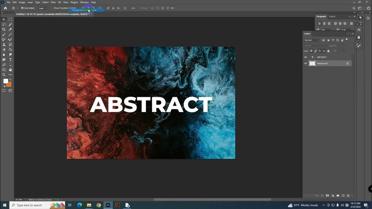 How to convert Normal Layer into Background in Photoshop - YouTube