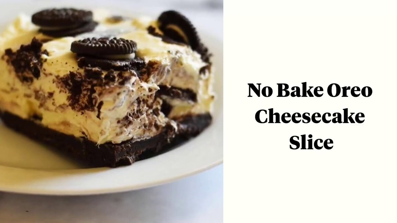 No Bake Oreo Cheesecake Slice - YouTube