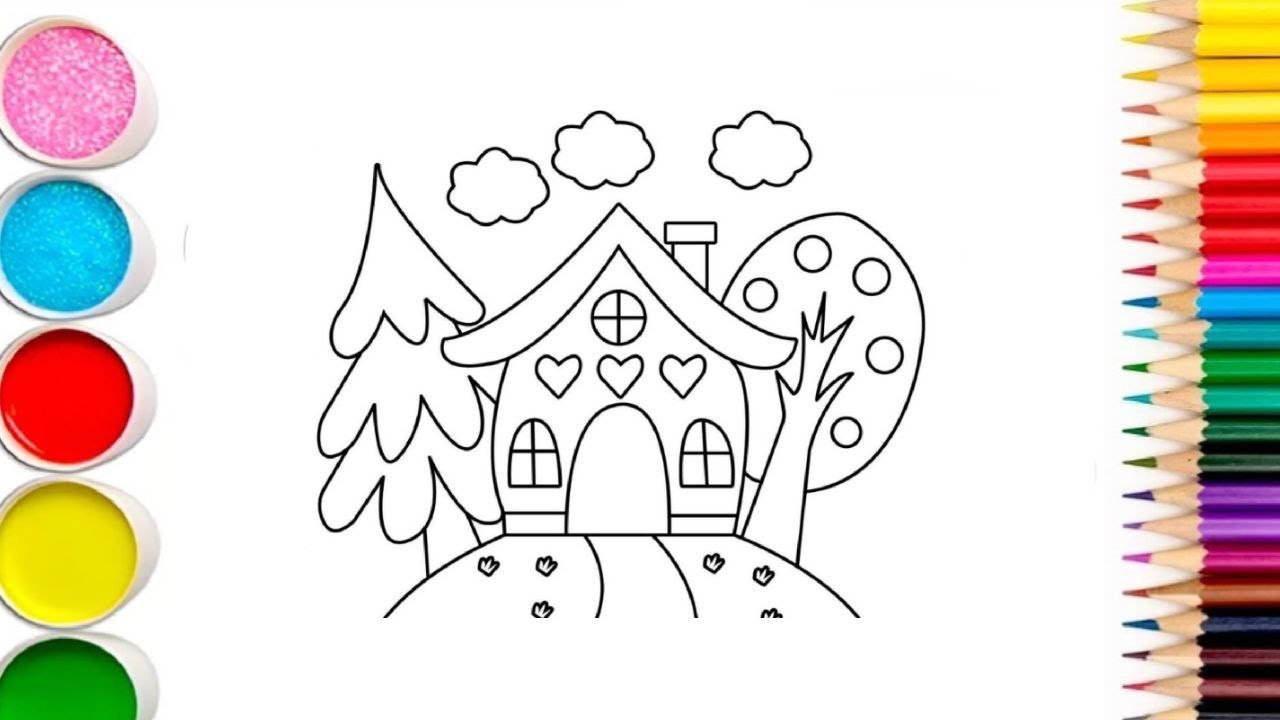 How to Draw cut and easy House for kids - YouTube