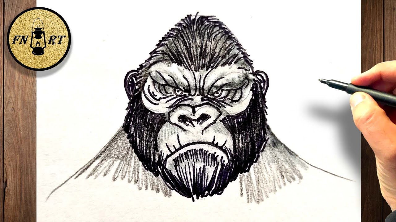 How to draw king kong easy step by step - YouTube