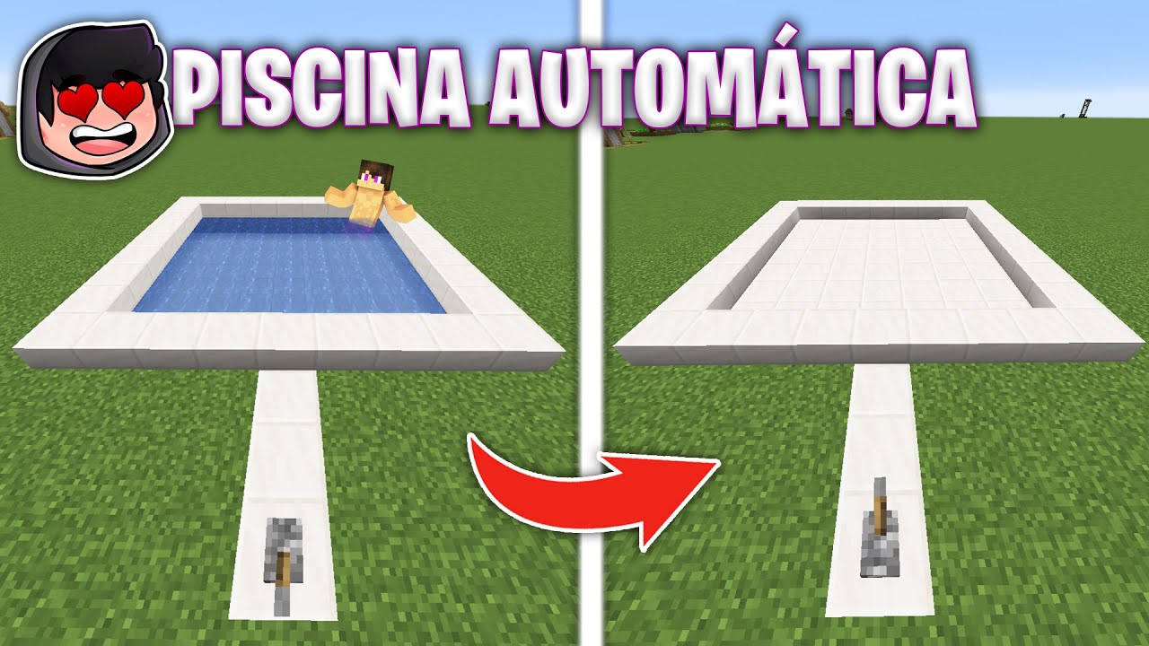 ¡CÓMO HACER UNA PISCINA AUTOMÁTICA EN MINECRAFT SIN MODS! 😱😍 Tutotial ...