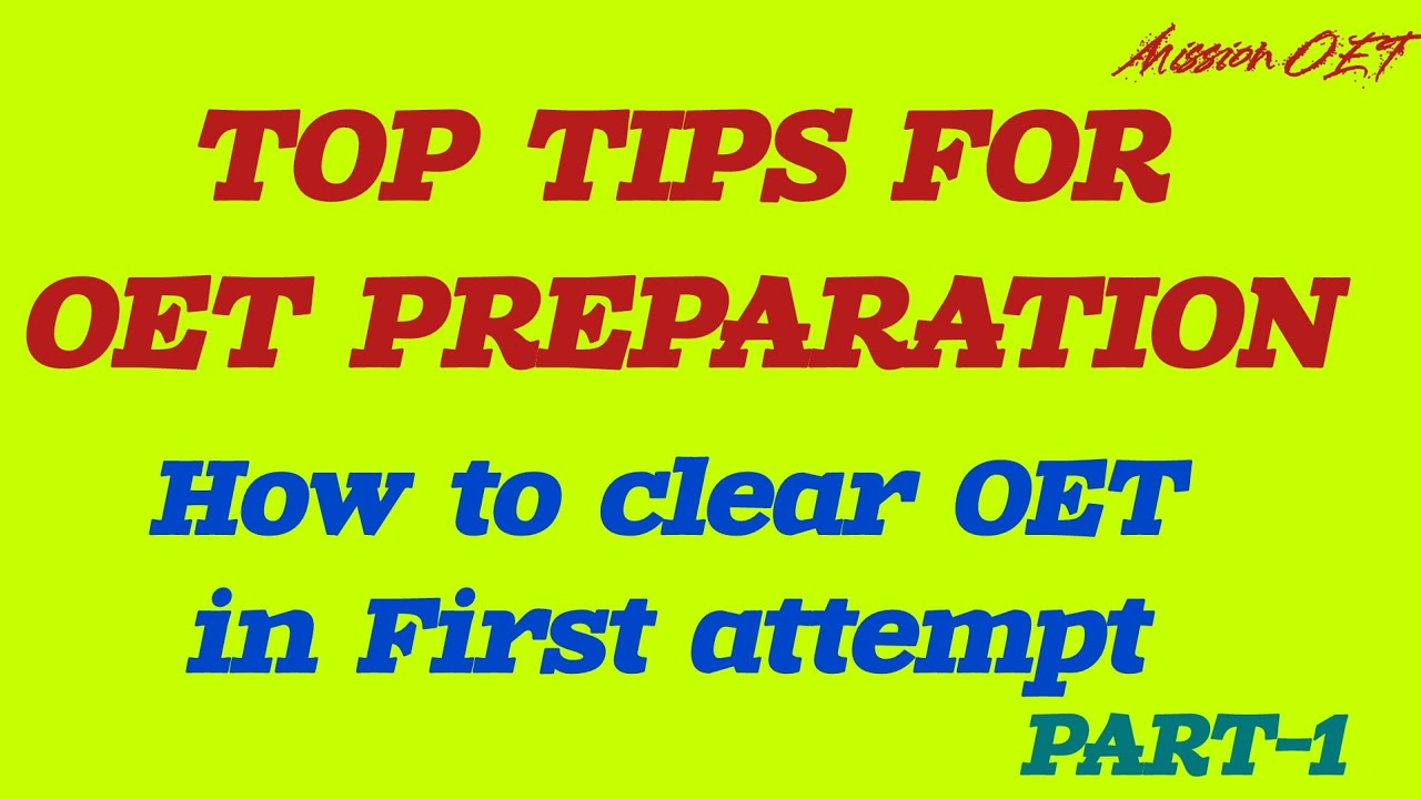 OET Top Tips | How to clear OET in first attempt | #oetexam #oet # ...