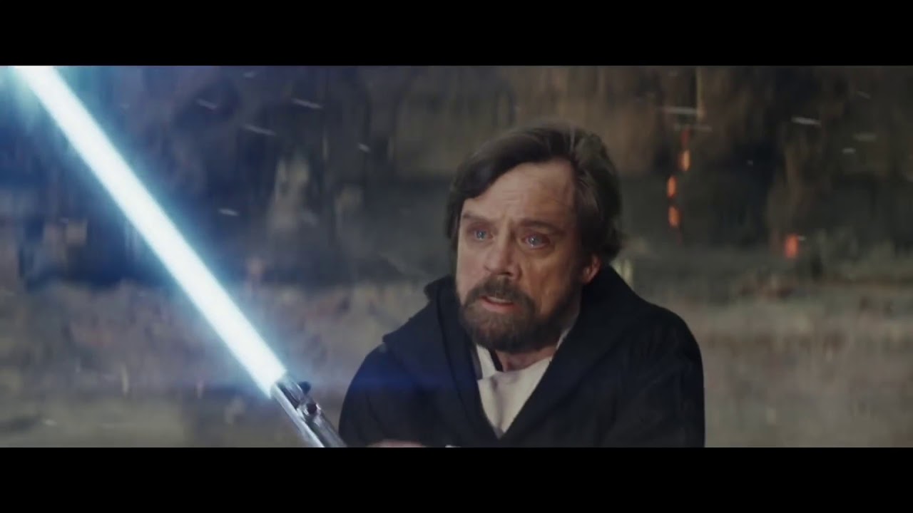 The Last Jedi Luke vs Kylo Ren in Slo-Mo - YouTube