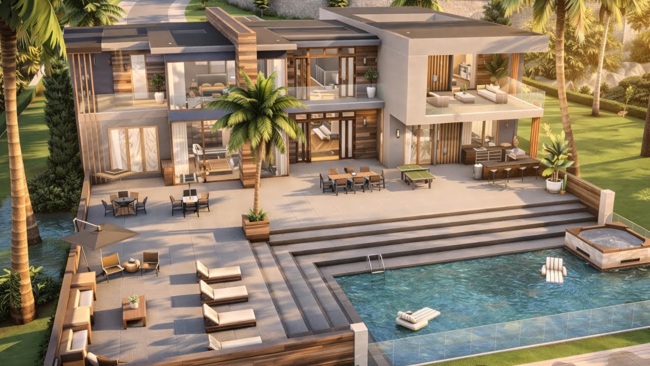 Over The Top Celebrity Mansion No Cc Sims 4 Speed The Sims The