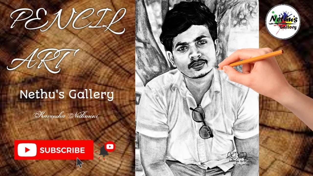 pencil art | portrait drawing | nethu's gallery | 2023 | - YouTube