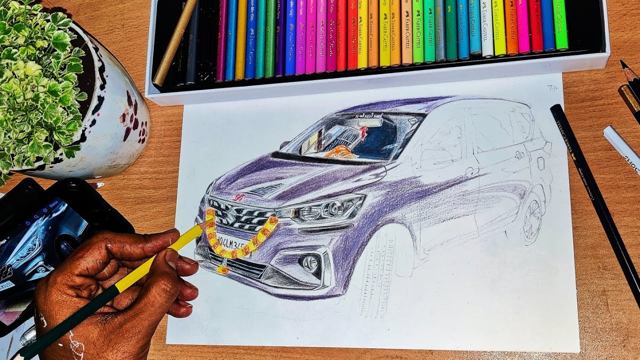 Toyota Rumion 2023 /Realistic Drawings/How to Draw/Maruti Suzuki Ertiga ...