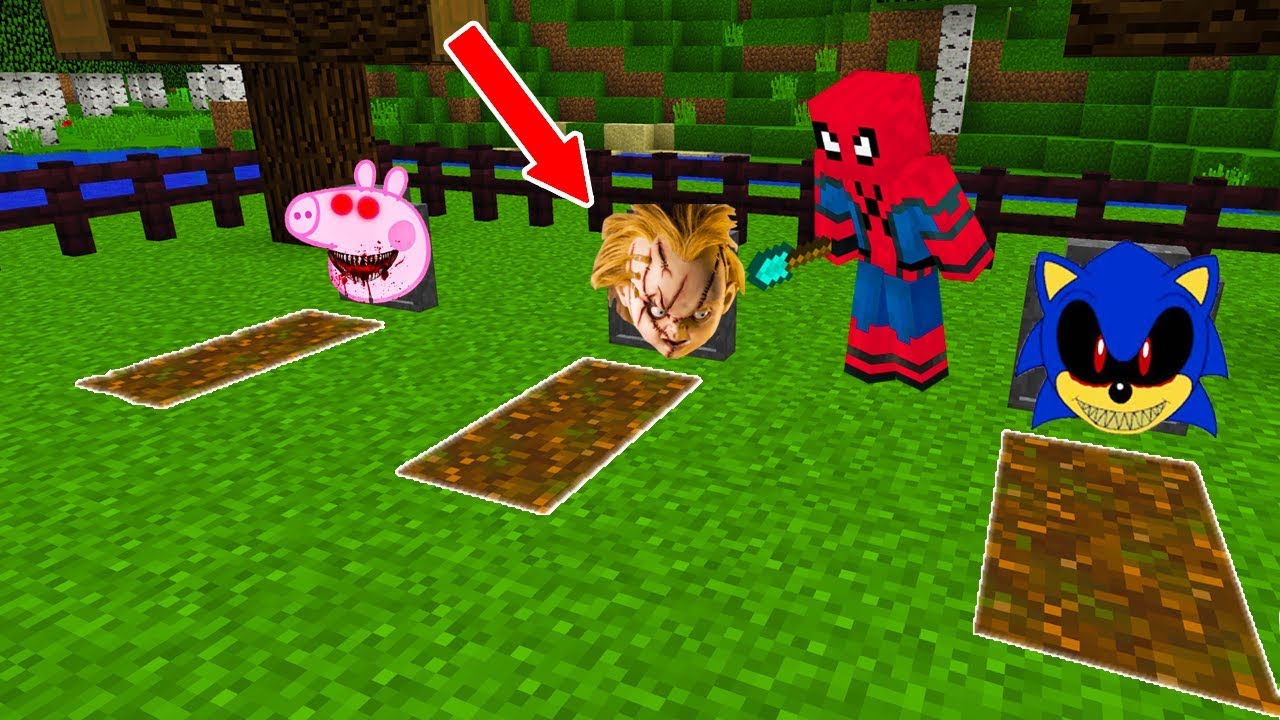 NO ELIJAS LA TUMBA EQUIVOCADA EN MINECRAFT!! (PEPPA PIG, CHUCKY, SONIC ...