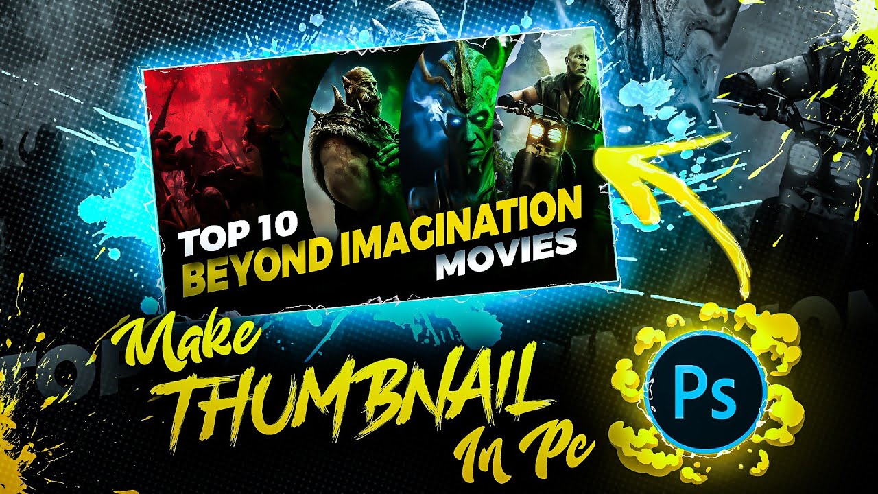 how to make movie review thumbnail in pc | adobe photoshope thumbnail ...