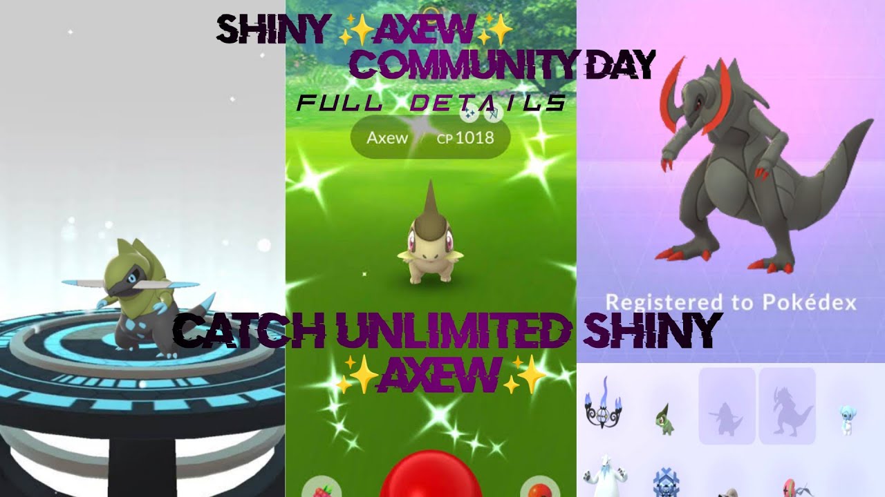 Shiny Axew Community Day full details || Catch Unlimited Shiny Axew ...