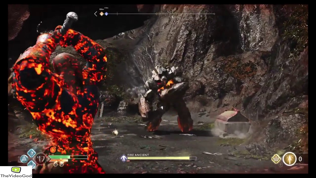 God of War Boss Fight: Kratos vs Fire Ancient - YouTube