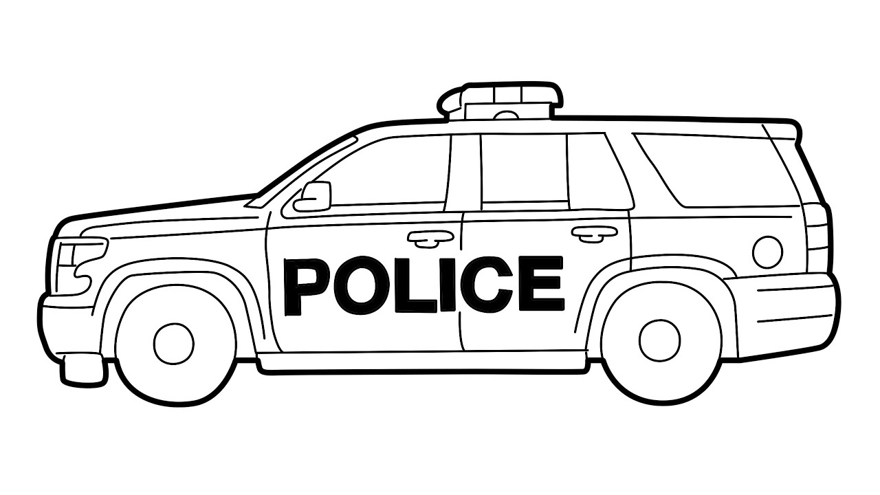 How to draw POLICE CAR SUV step by step for beginners - YouTube