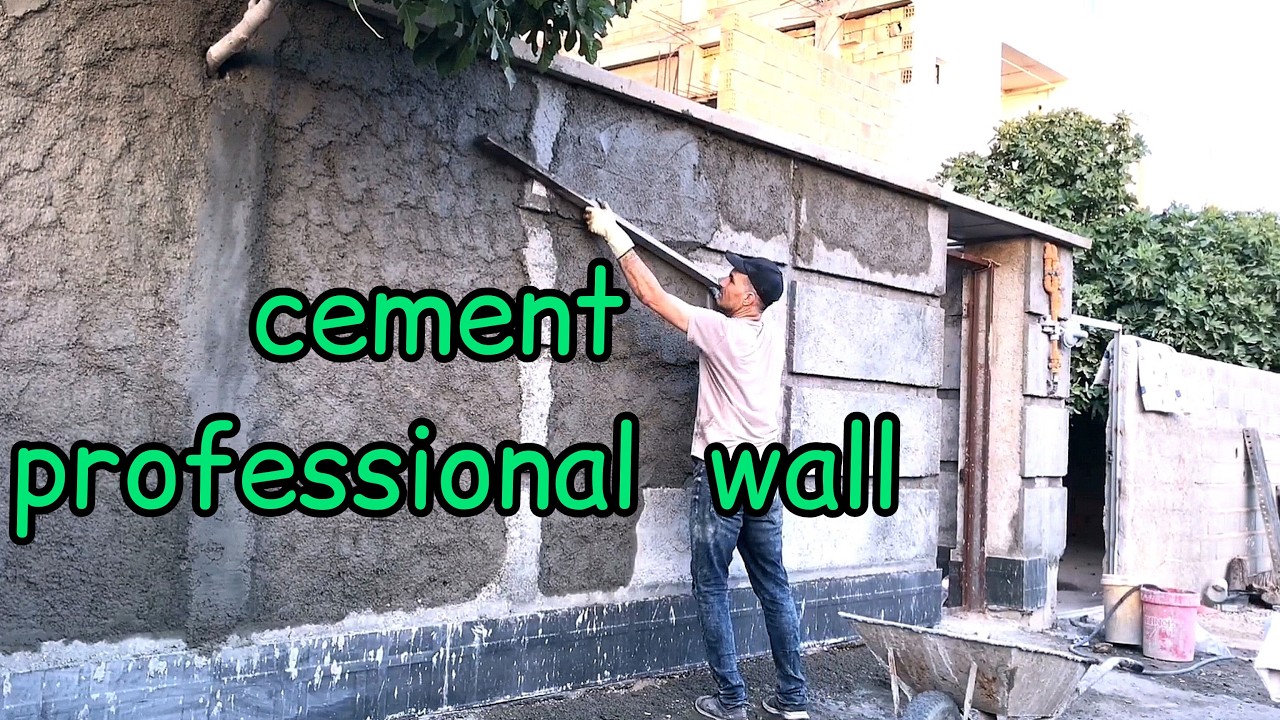 ☝️How to make a cement professional wall؟ Cementing plastering - YouTube