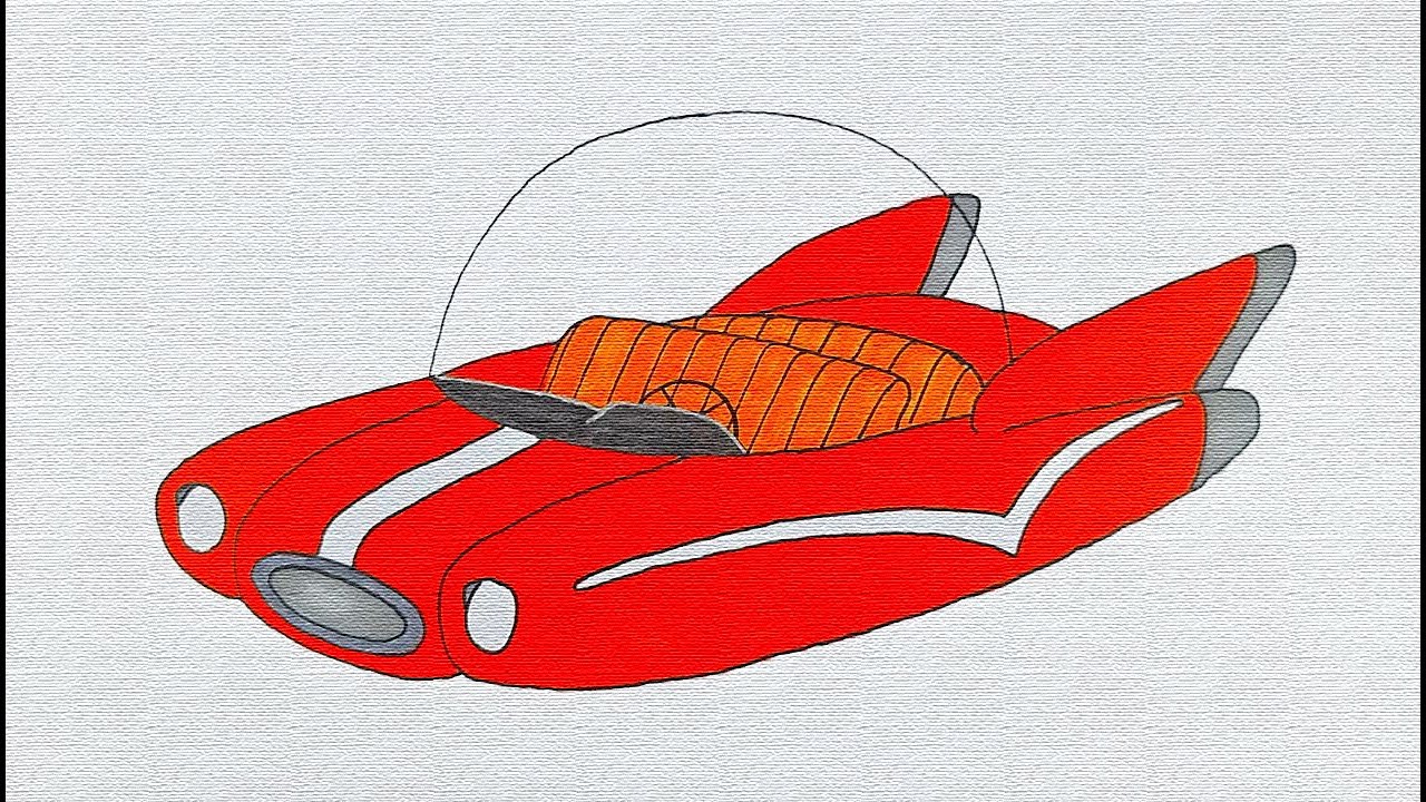 How to easy drawing Flying car for Kids - Children's Coloring Book with ...