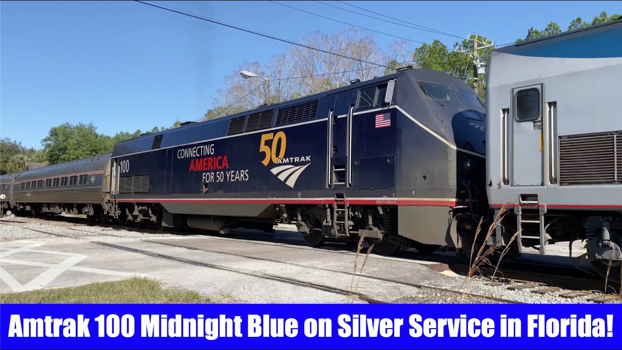 Amtrak 100 Midnight Blue Scheme on Silver Service in Florida - YouTube