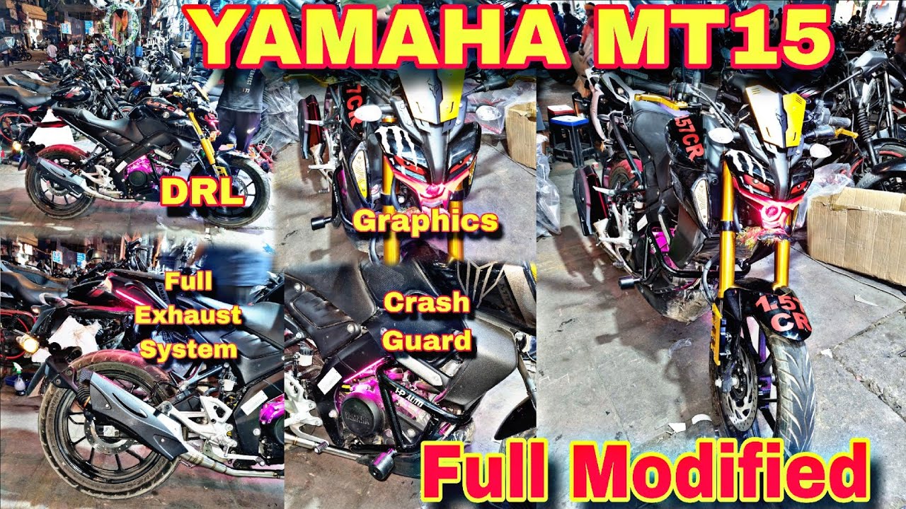 YAMAHA MT15 😎 Full Modified 💯 Full Exhaust System 🔥 All Modified Plug ...