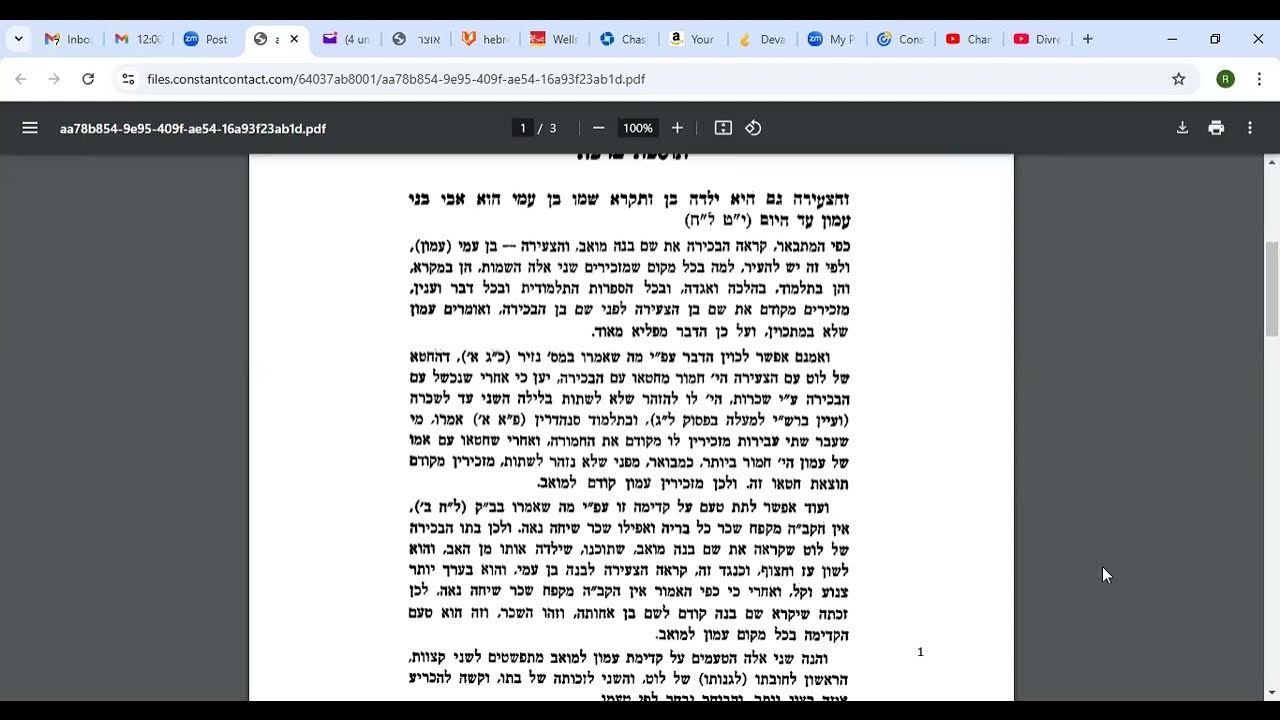 Divrei Torah on Parshas Vayera 5785 / 2024 - YouTube