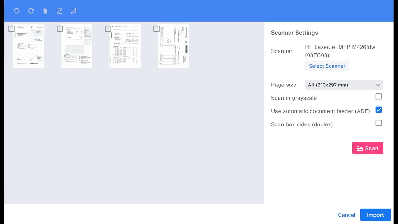 Scan2Invoice Scan Dialog - YouTube