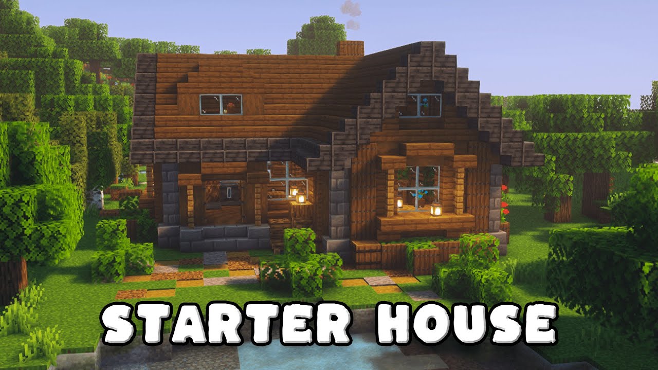 EASY Minecraft Starter House with Gorgeous Interior! (Full Build ...