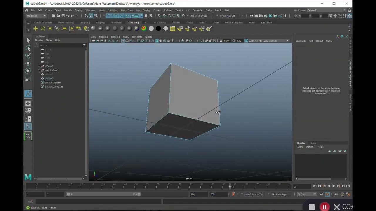 05 Maya basics - box-modeling with extrude - cube to sphere - YouTube
