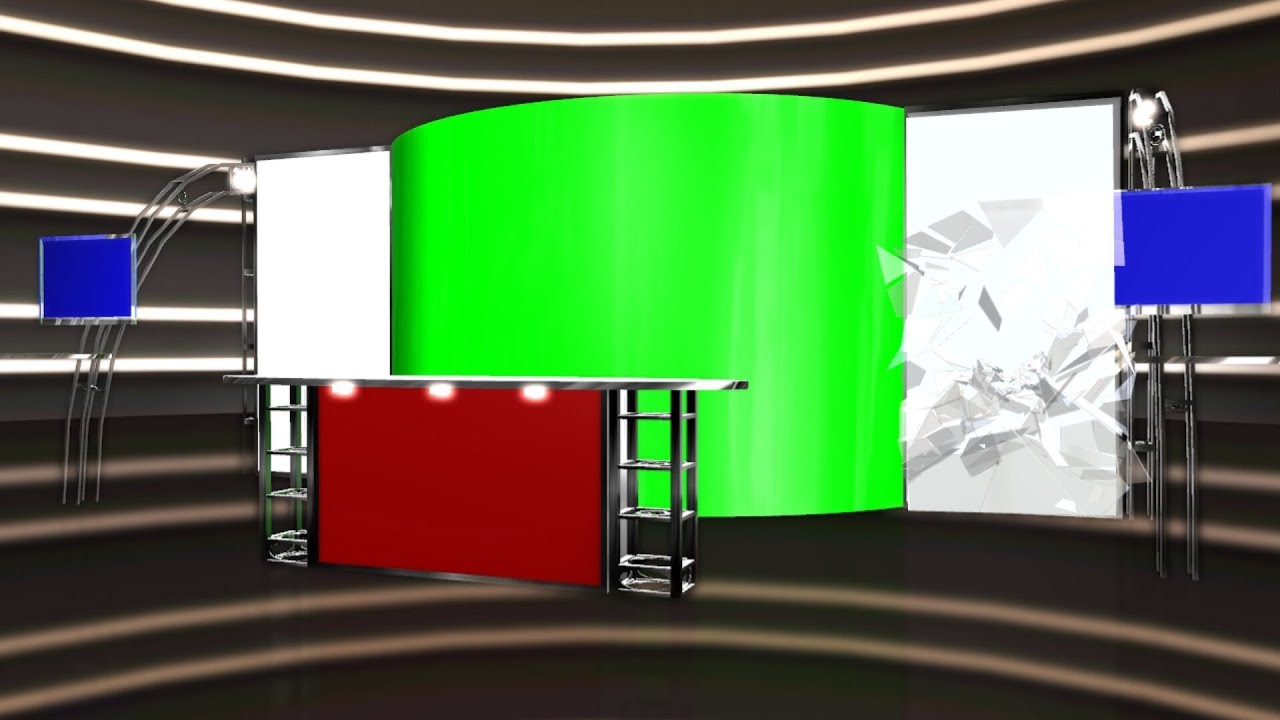 virtual studio - glass display shatters - background video - YouTube