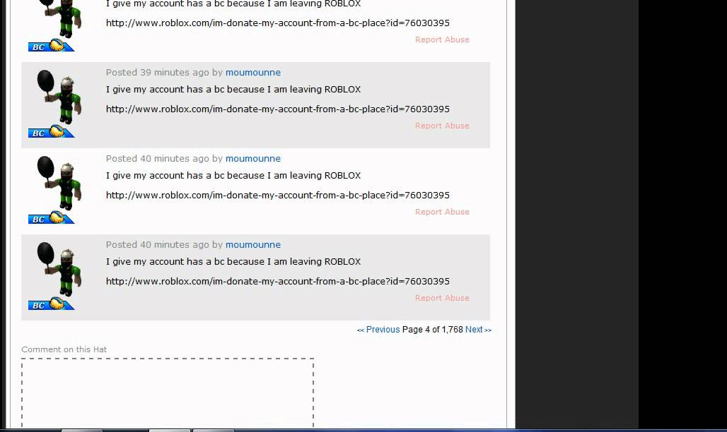 ROBLOX Comments as of today. - YouTube