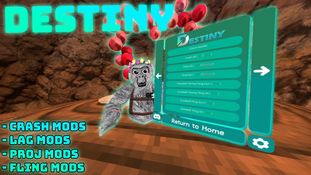 Gorilla Tags NEWEST BEST MOD MENU | Destiny Mod Menu | Gorilla Tag ...