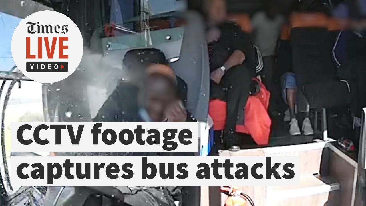 CCTV shows bus attacks across SA - YouTube