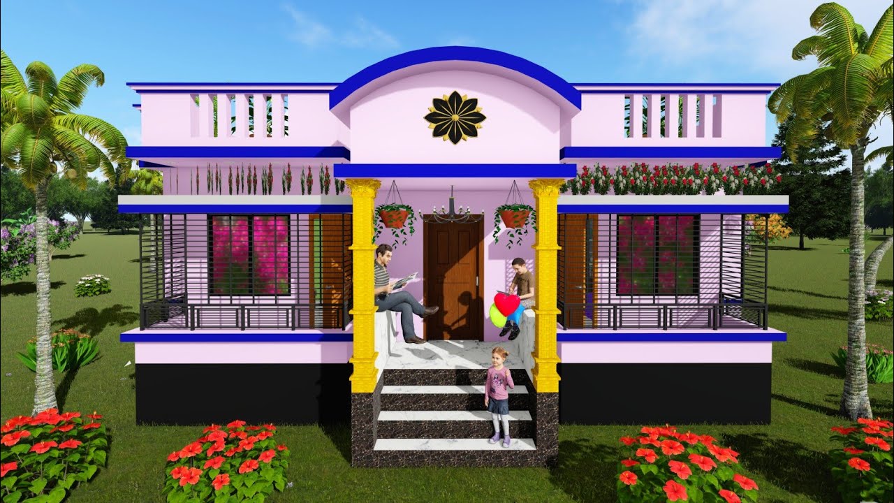 4 bedroom 1Tala village house design in bangladesh 2023 |দেখুন ৪ রুম ...