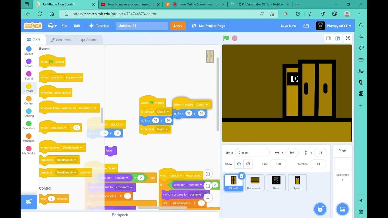 How to make a doors game on scratch part 2! - YouTube