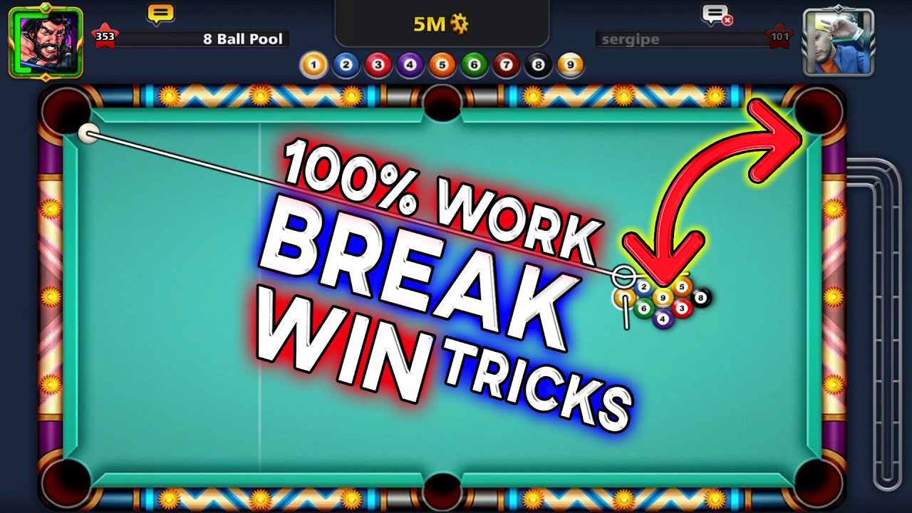 8 Ball Pool Billiard Break Win Tricks 😍 Miniclip Firestorm Cue 🔥 - YouTube