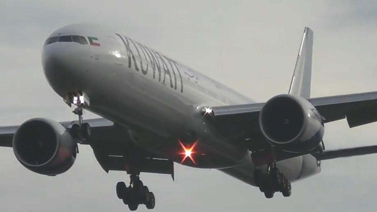 New Livery Kuwait Airways B777 Arriving at Heathrow Airport - YouTube