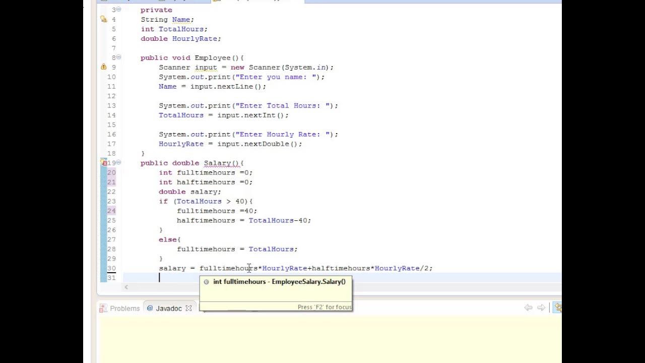 salary paycheck calculator in java programming || Part 2 - YouTube