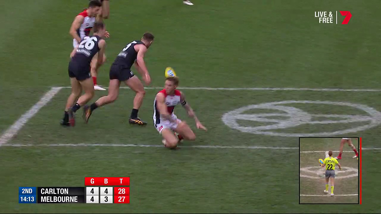 Rare falcon goal assist - AFL - YouTube